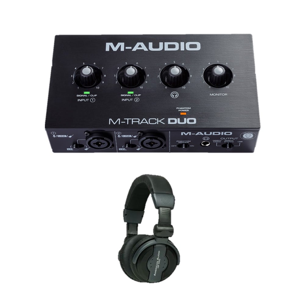 M-Audio M-Track Duo 2-IN 2-OUT USB AUDIO INTERFACE + Headphones - Music ...